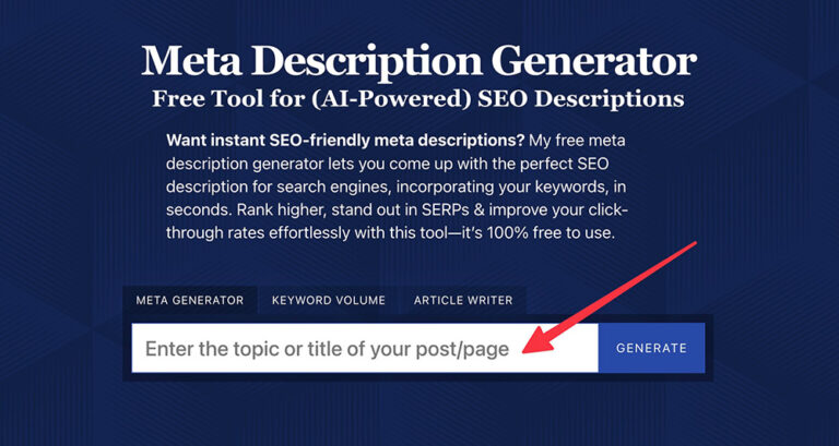 Free Meta Description Generator (No Login) AI SEO Descriptions