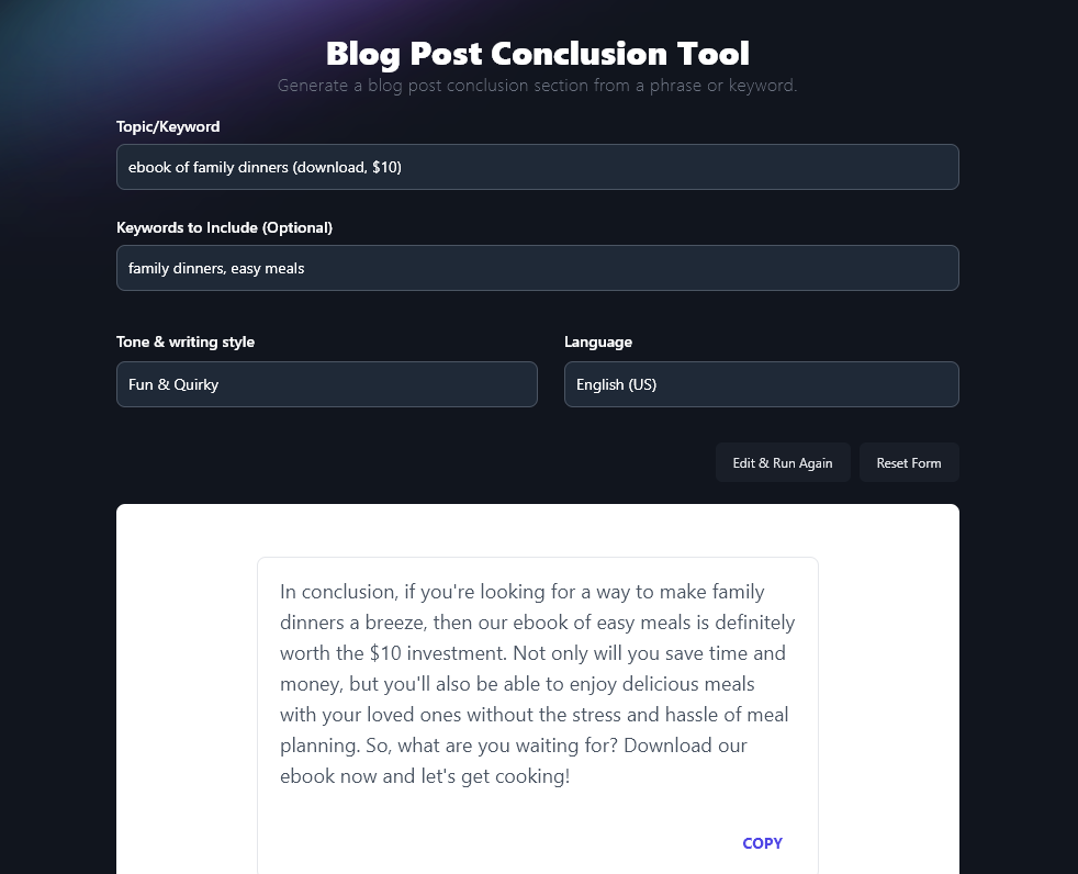 Blog Conclusion Generator: Free AI Conclusion Maker (Blog Posts)