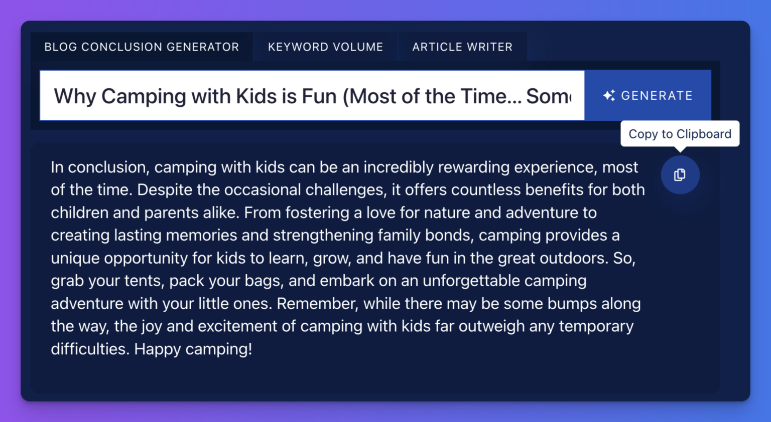Blog Conclusion Generator: Free AI Conclusion Maker (Blog Posts)