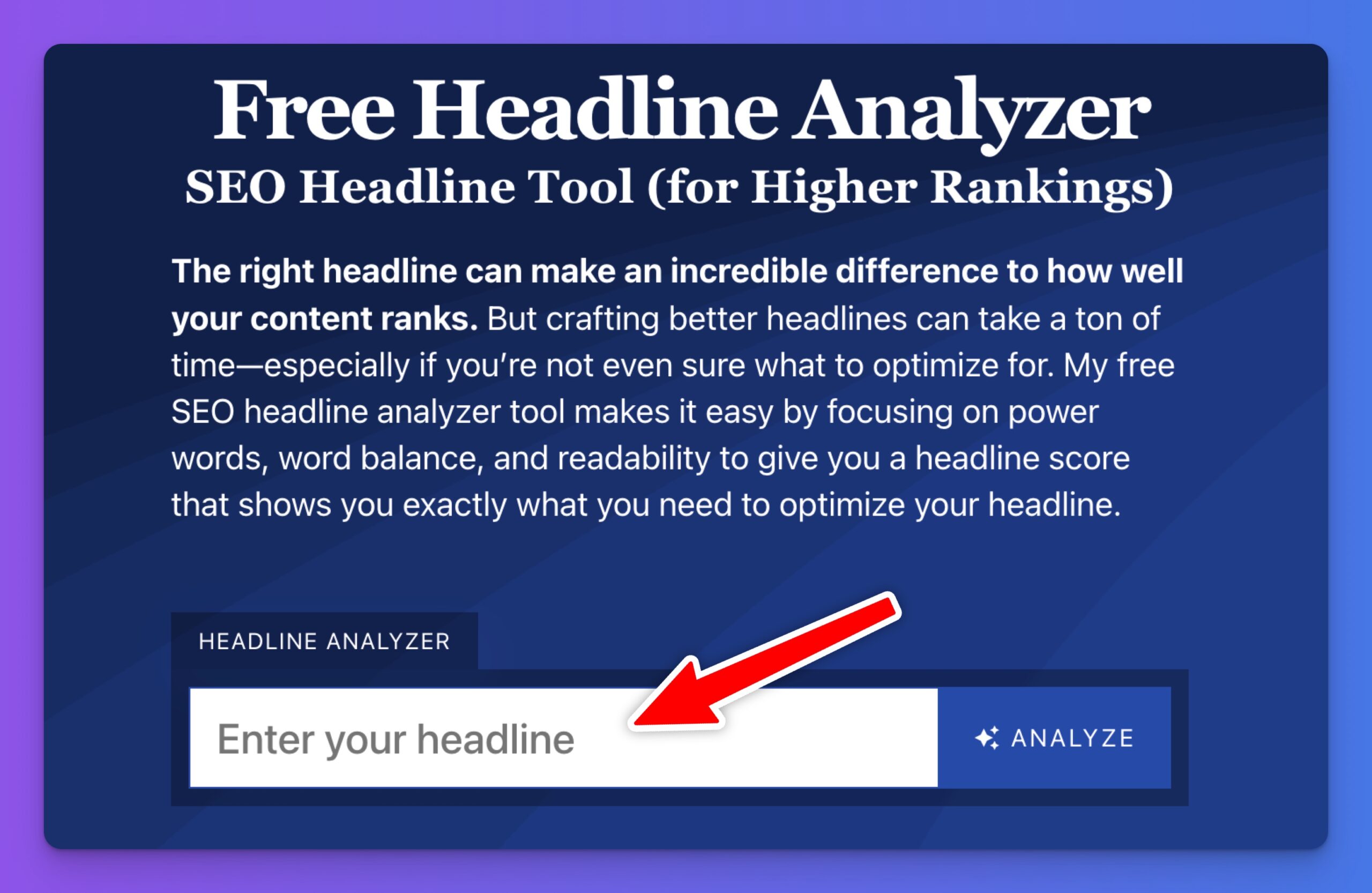Free Headline Analyzer: SEO Headline Tool (for Higher Rankings)