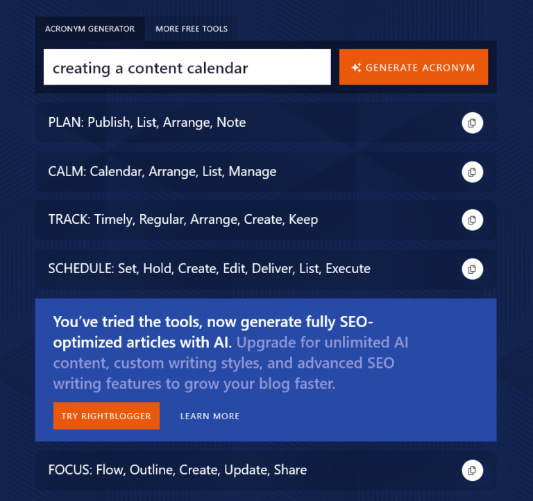 Free AI Acronym Generator: Get Custom Acronym Ideas (No Login)