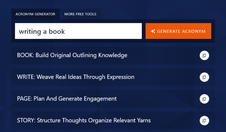 Free AI Acronym Generator: Get Custom Acronym Ideas (No Login)
