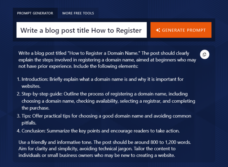 Free AI Prompt Generator Tool: Write Better AI Prompts (No Login)