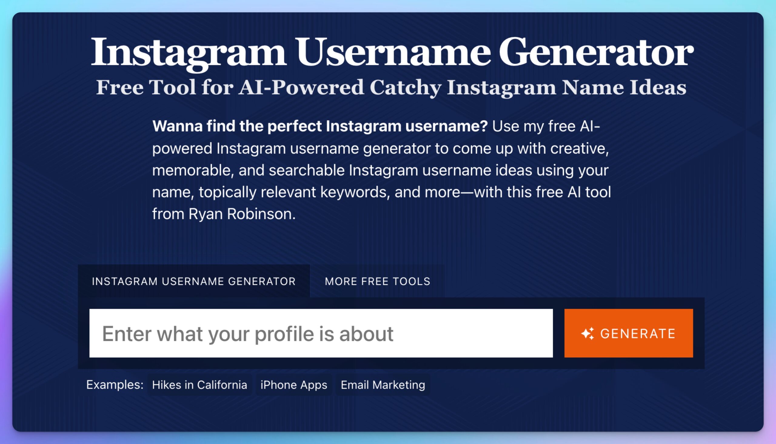 Free Instagram Username Generator: 100+ Instagram Name Ideas Free Instagram Username Generator: 100+ Instagram Name Ideas
