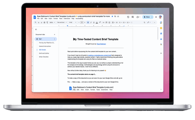 My #1 Free Content Brief Template (Google Doc & Word Template)
